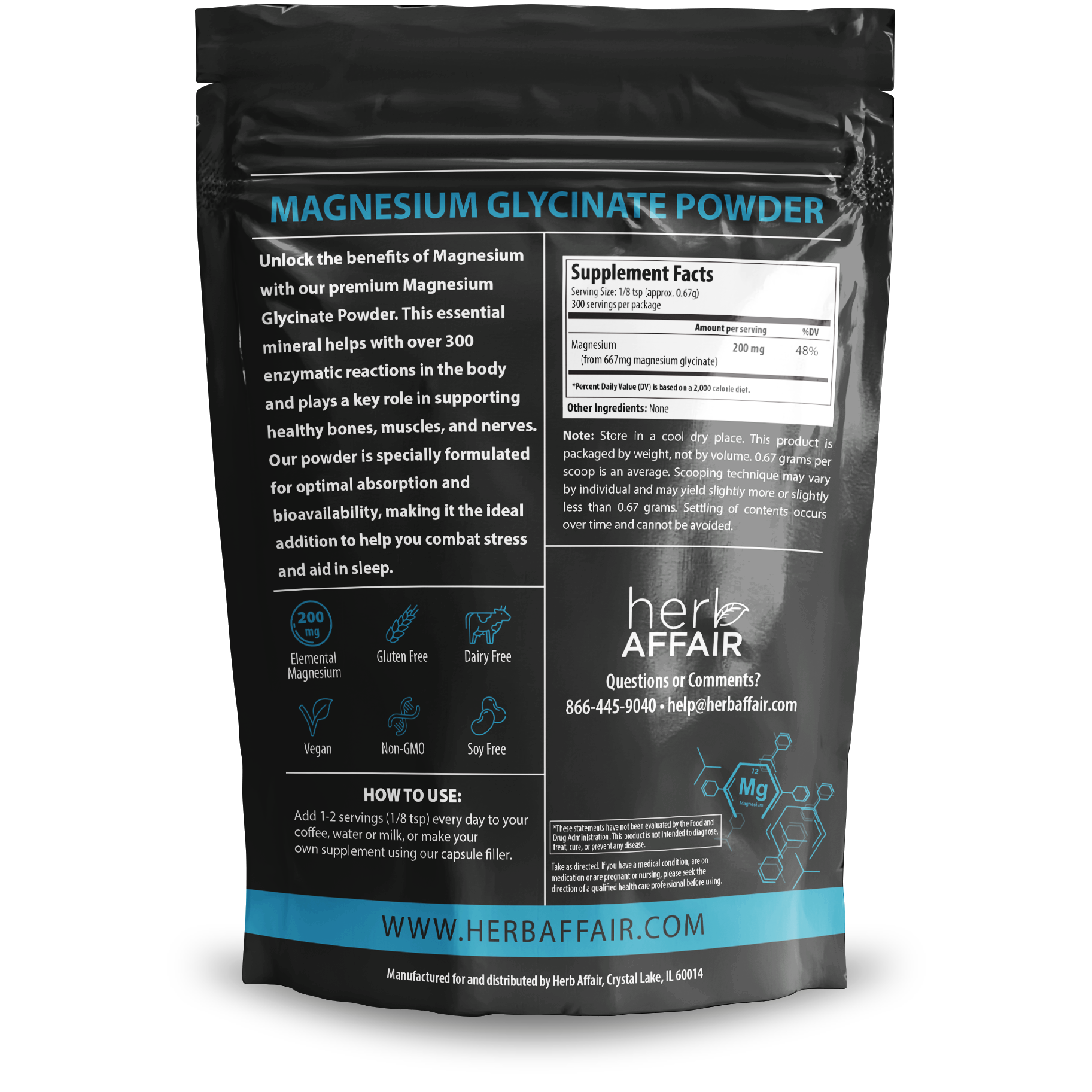 Premium Magnesium Glycinate Powder | Pure Magnesium Supplement – Herb ...