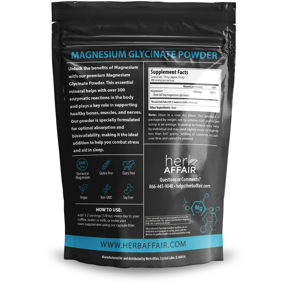 Premium Magnesium Glycinate Powder | Pure Magnesium Supplement – Herb ...