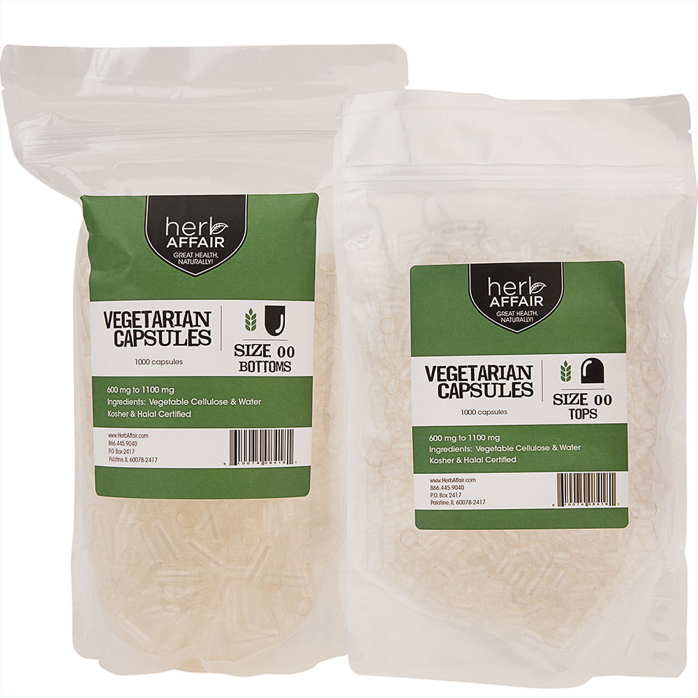 Size 00 Separated Vegetarian Capsules | Veg Pill Capsules | Herb Affair