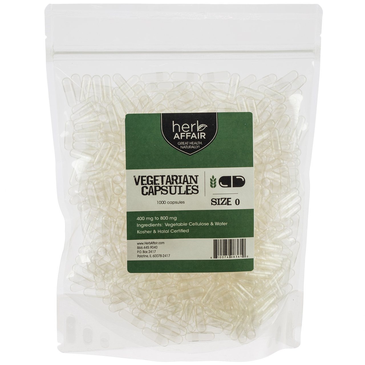 Empty Vegetarian Capsules Size 0 | Size 0 Vegetarian Capsules – Herb Affair