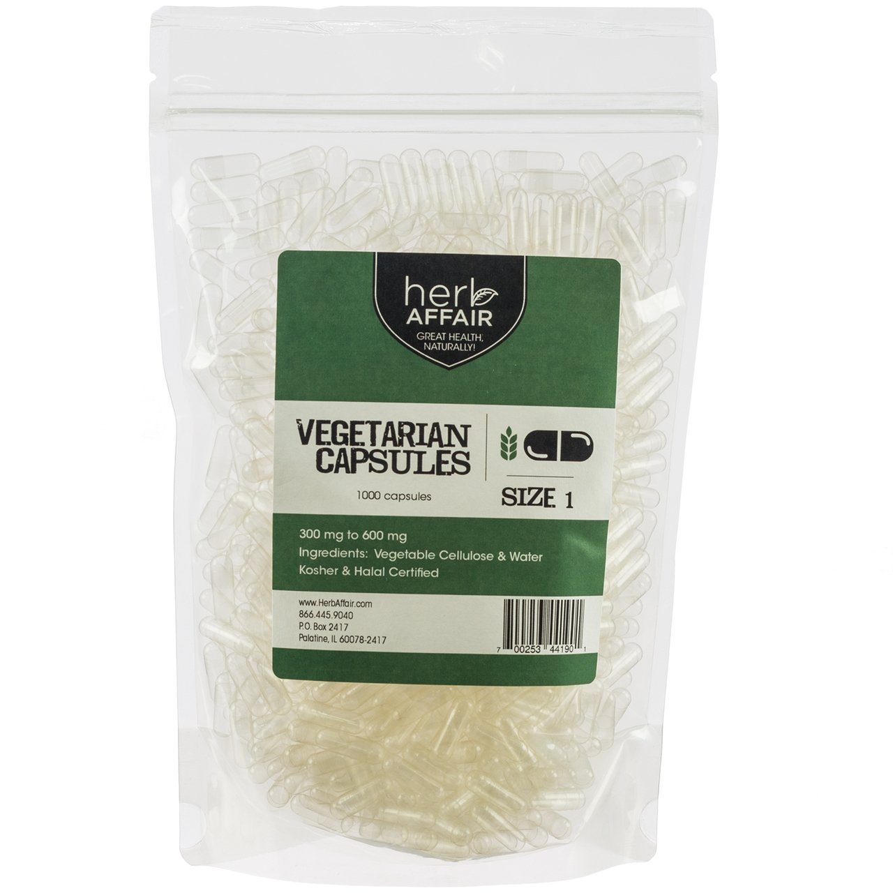 Vegetarian Capsules Size 1 | Kosher & Halal Capsules – Herb Affair