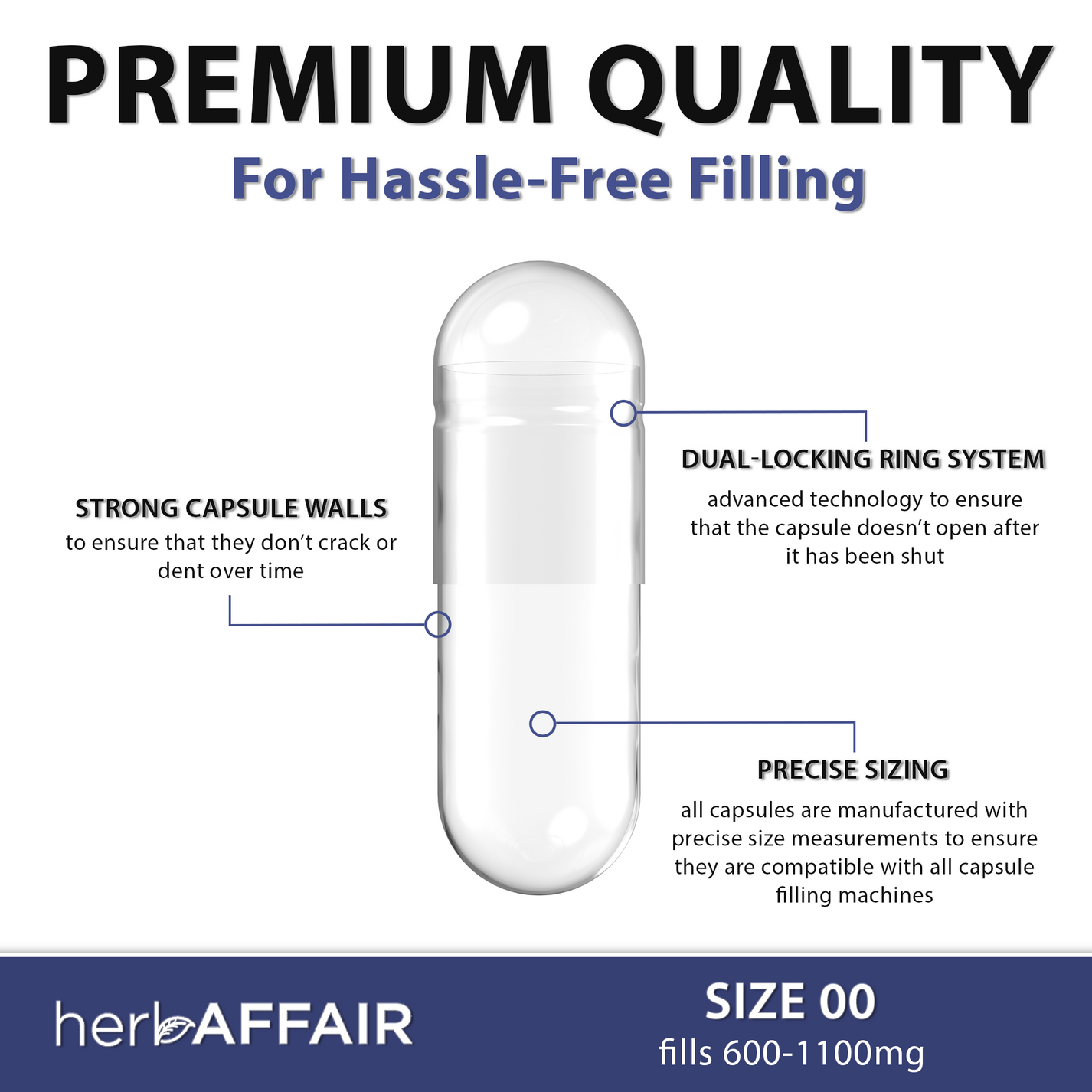 Size 00 Gelatin Capsules | Empty Gel Capsules | Herb Affair