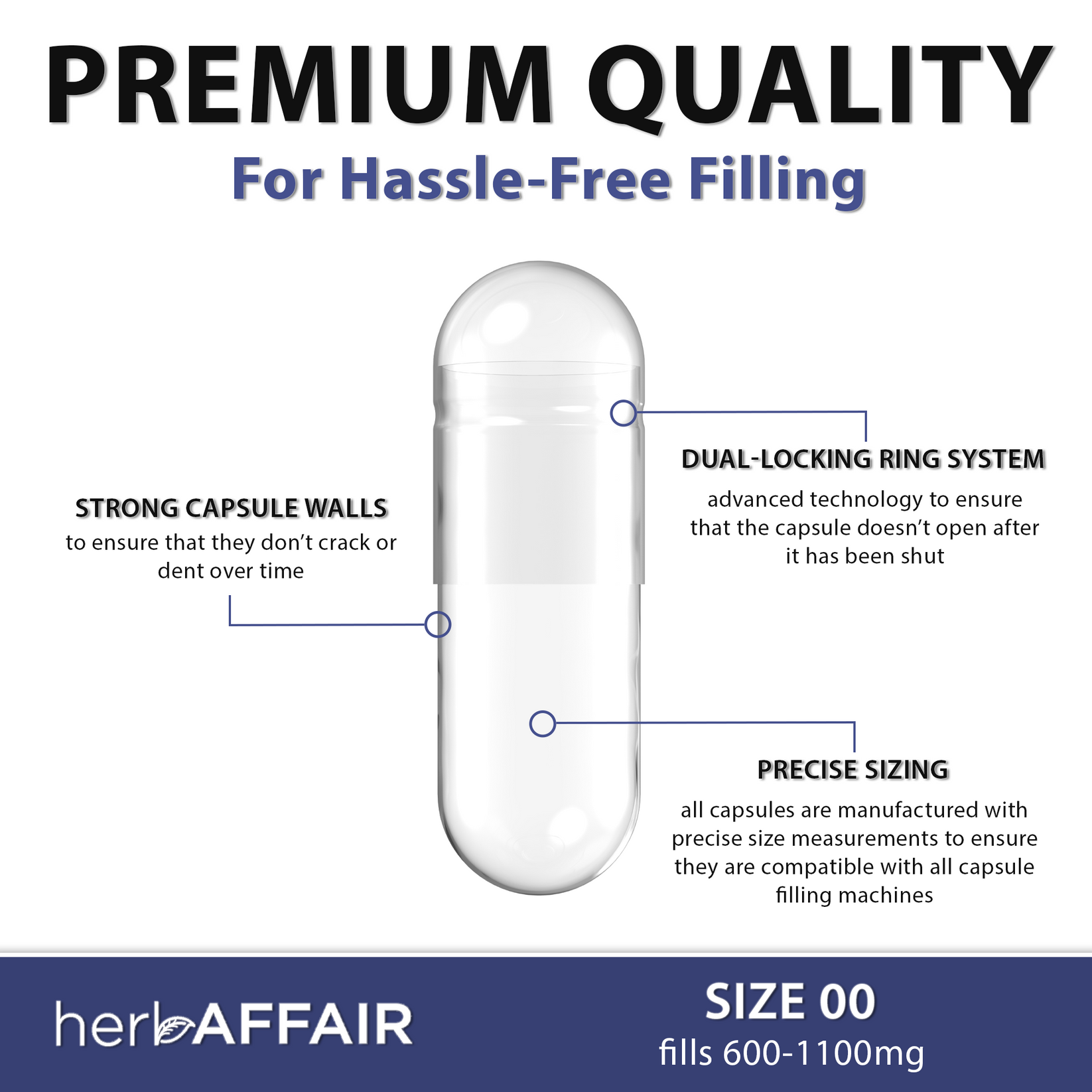 Size 00 Gelatin Capsules | Empty Gel Capsules | Herb Affair