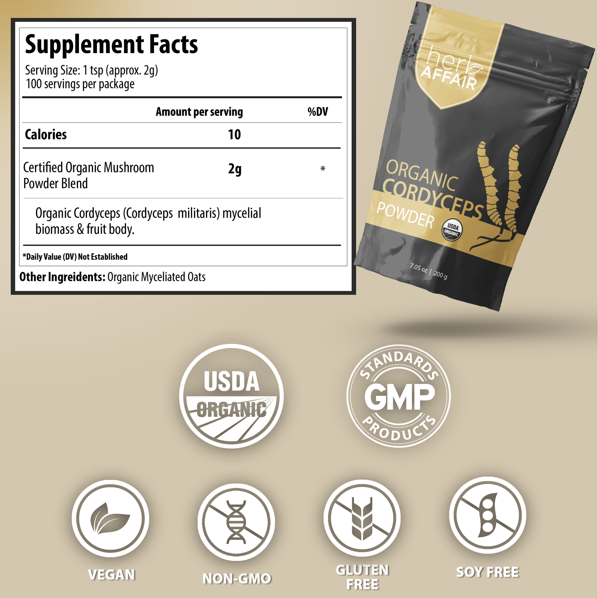 Organic Cordyceps Powder | Cordyceps Militaris Supplement – Herb Affair